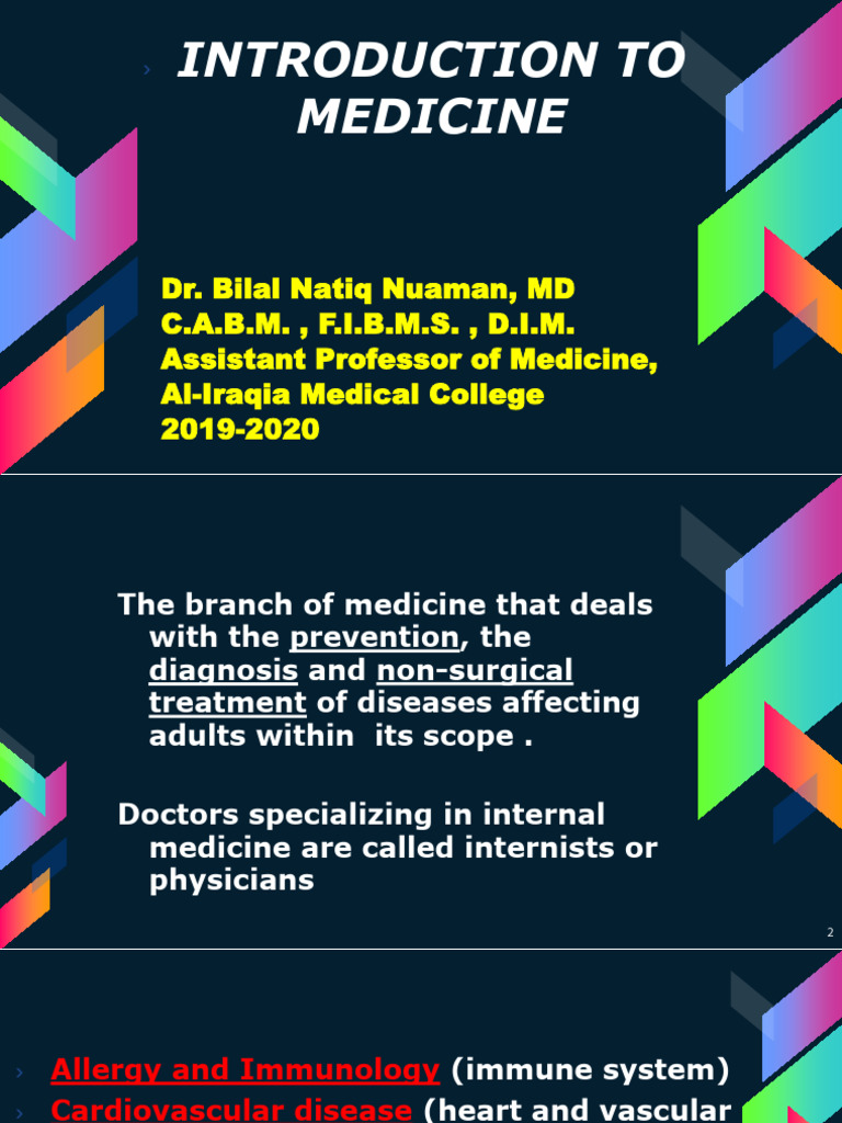 Introduction To Medicine | PDF | Medical Diagnosis | Internal Medicine