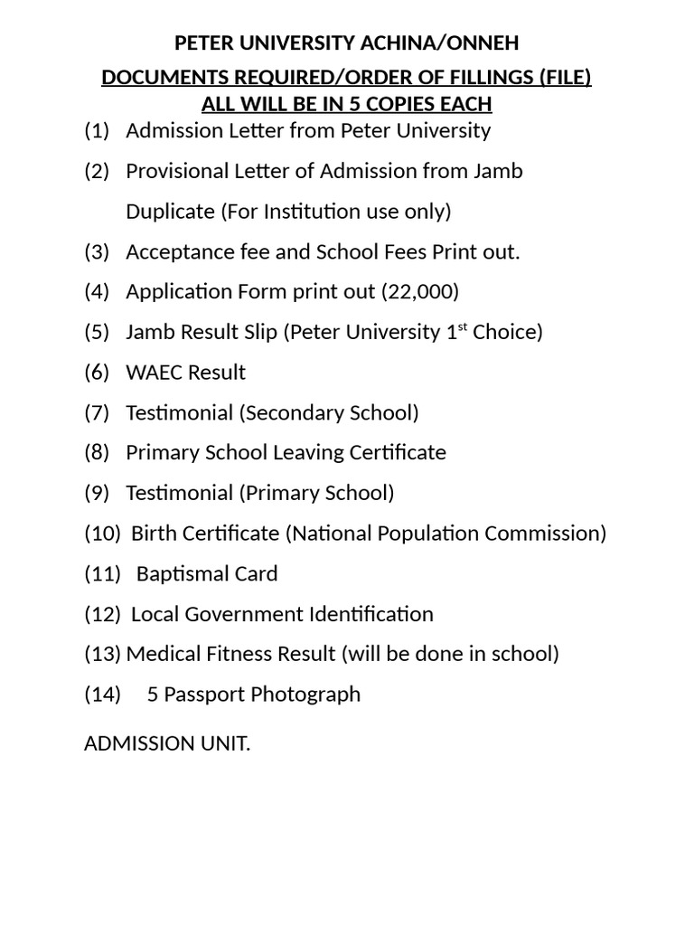 Documents Required For New Candidates | PDF