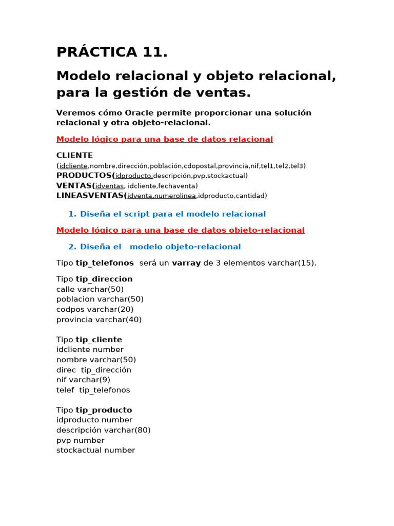 Práctica11 Gestion de Ventas | PDF | Bases de datos | Modelo relacional