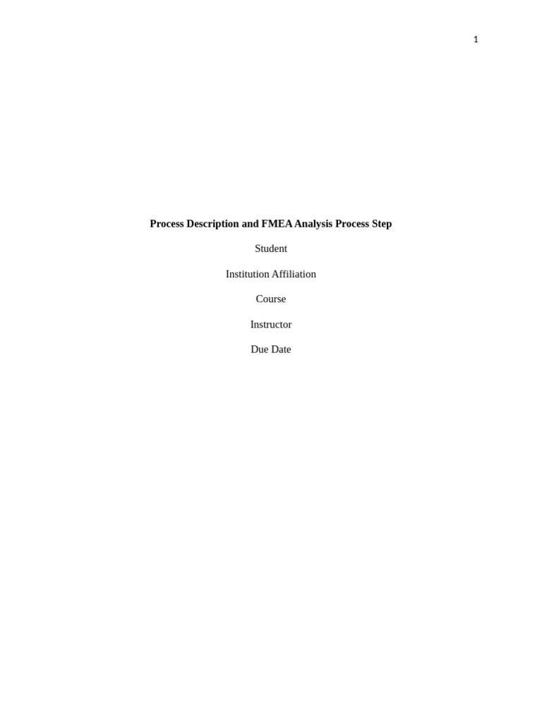 Process Description and FMEA Analysis Process Step | PDF | Records ...