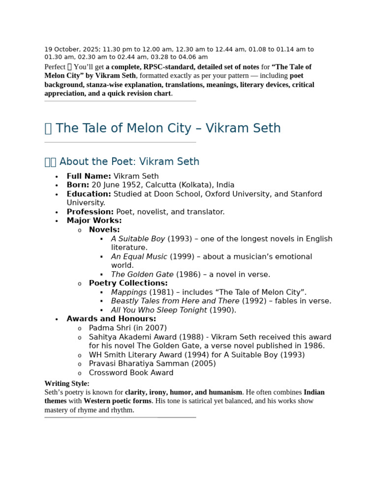 Analysis of "The Tale of Melon City" | PDF