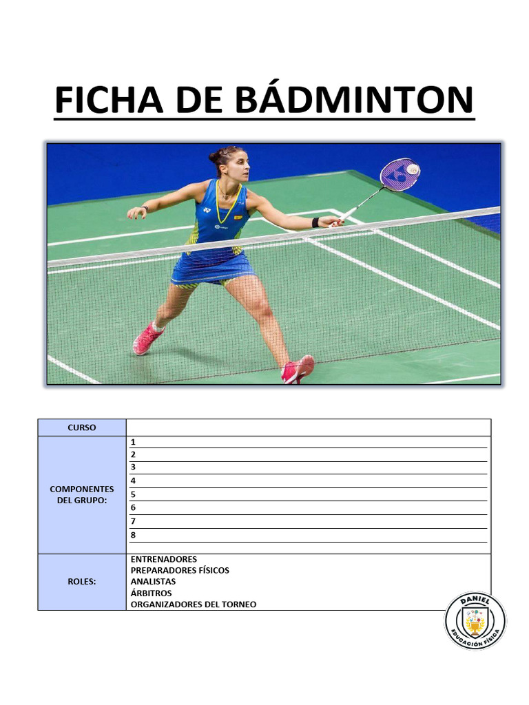 Ficha Práctica de Bádminton - VISUAL THINKING 1º BACH | PDF