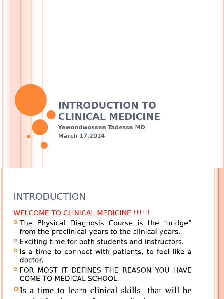 Introduction to Clinical Medicine Guide | PDF | Physical Examination ...