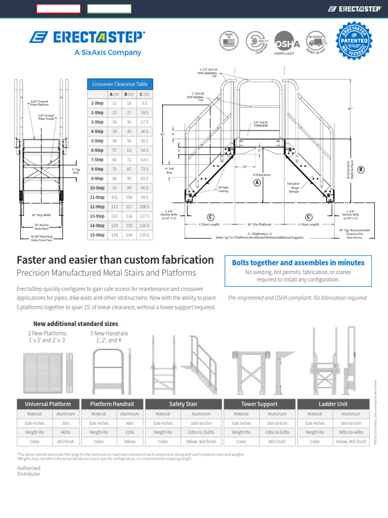 Erectastep Dealer Reference Specification Pdf Stairs Mechanical