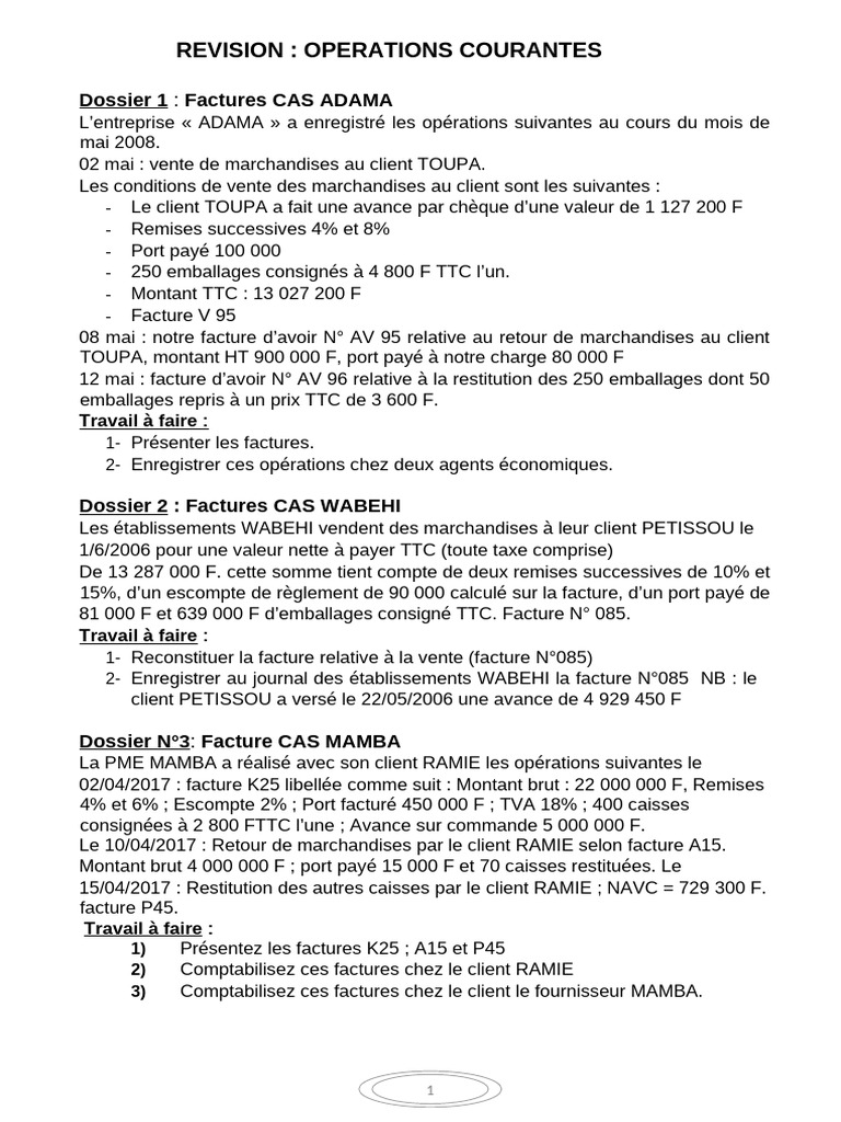Factures et opérations comptables détaillées | PDF | Facture | Dépréciation