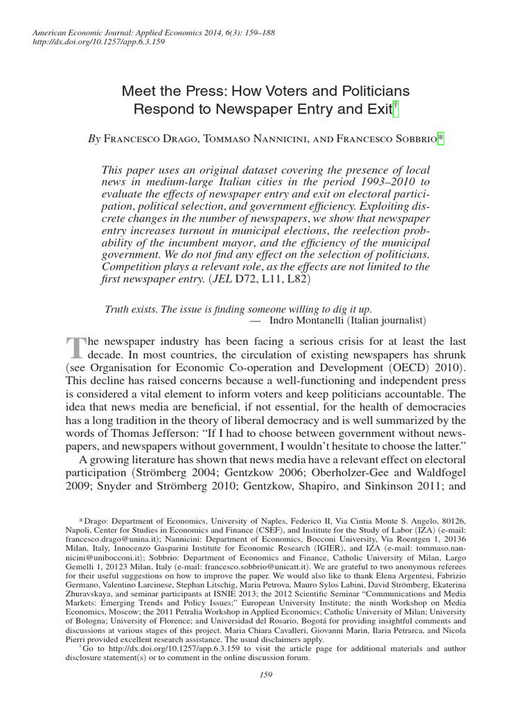 Drago Et Al - 2014 - Meet The Press How Voters and Policians - AEJA ...
