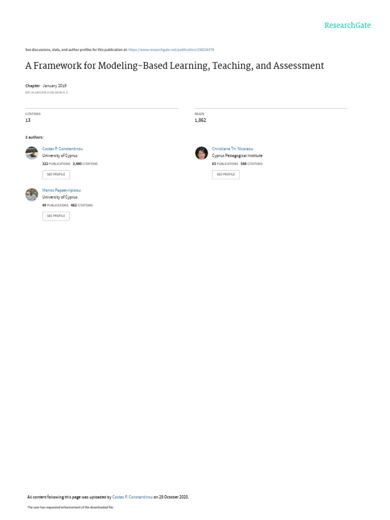 Framework for Modeling-Based Learning | PDF | Conceptual Model ...