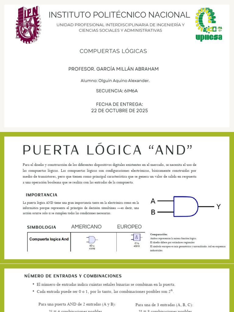 Compuertas Lógicas: Fundamentos y Usos | PDF | Puerta lógica | Lógica ...