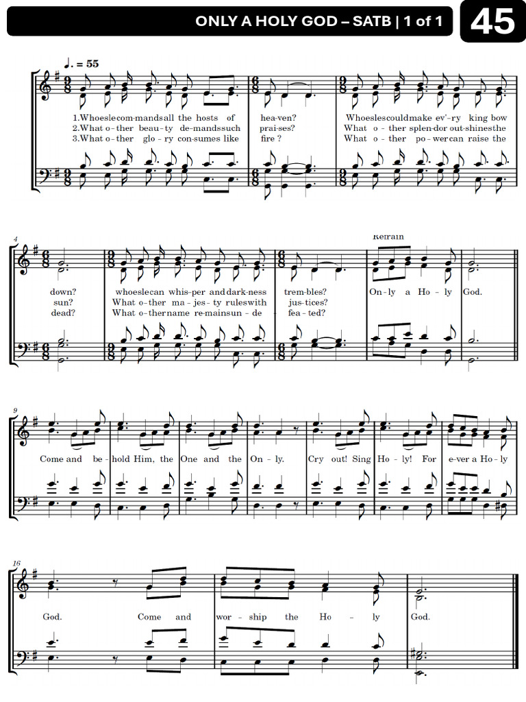 Only A Holy God in Key of G | PDF