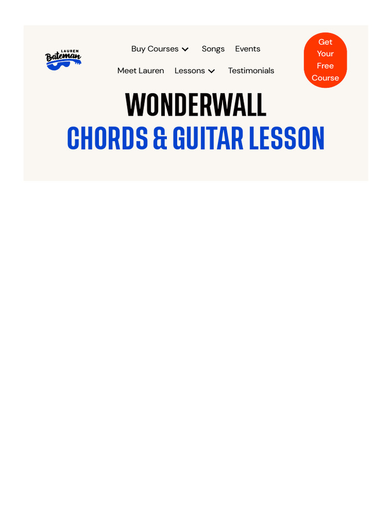 Wonderwall Guitar Lesson & Chords | PDF | Song Structure | Song Forms