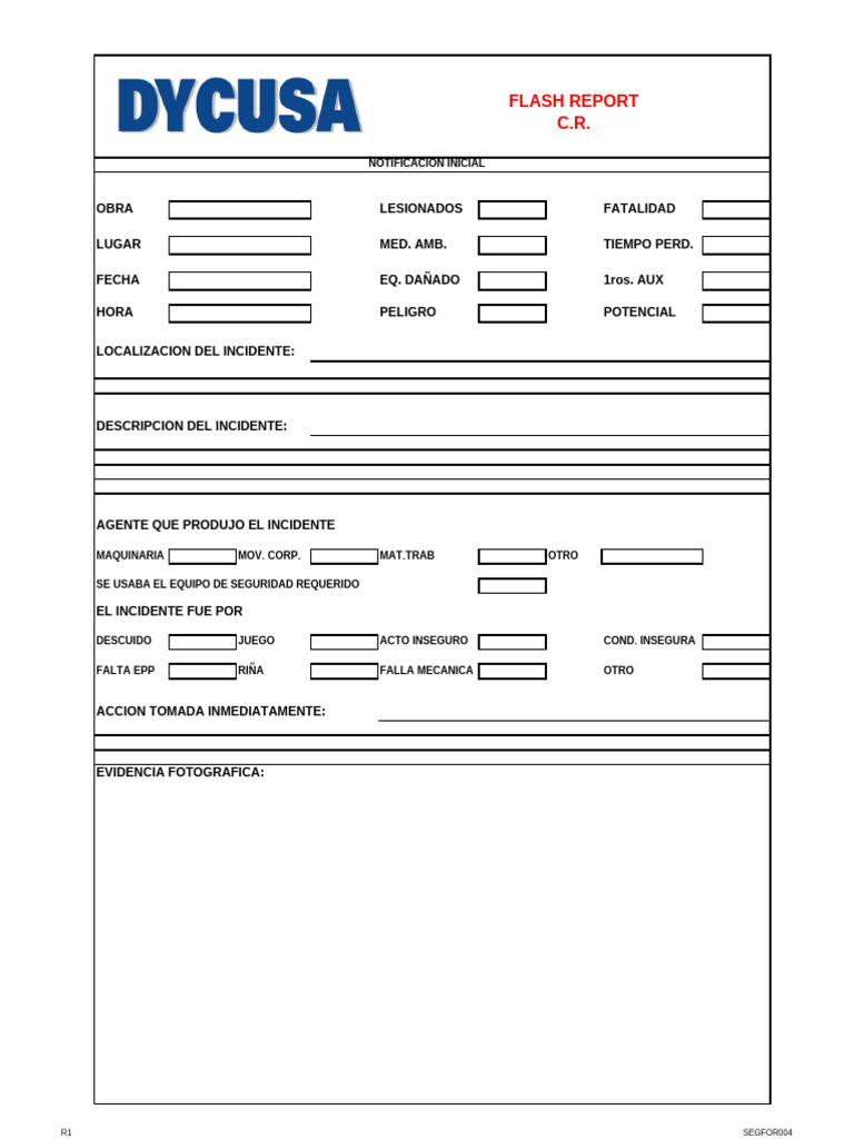 Segfor004 Flash Report Rev 00 | PDF