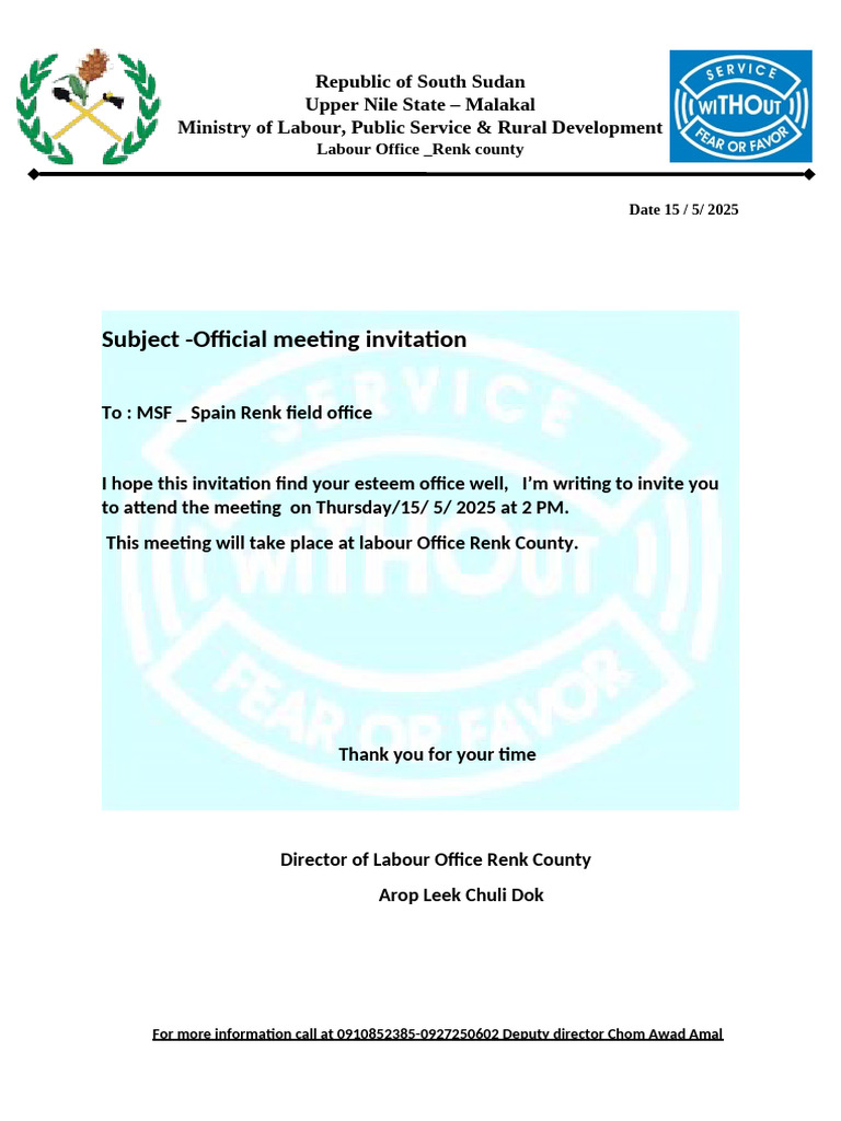 Invitation MSF Spain | PDF
