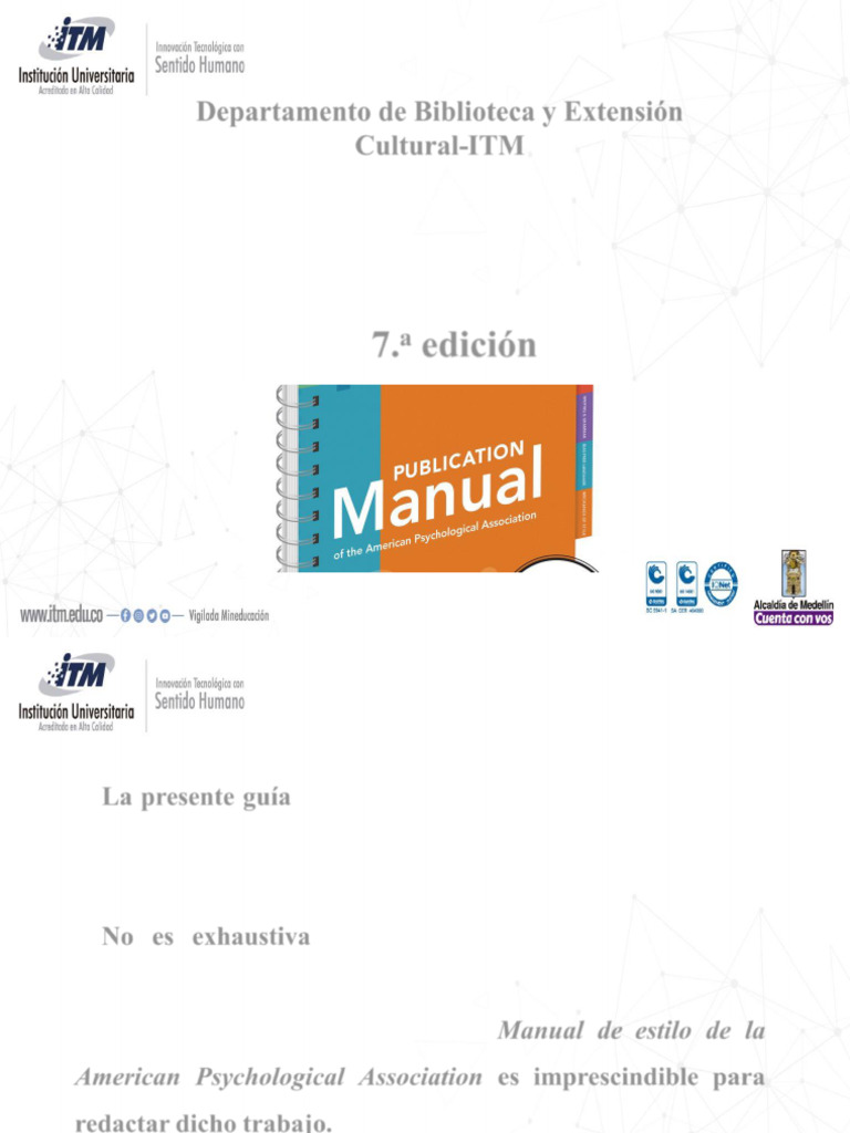 Capacitación en Normas APA - 7ma Ed | PDF | Citación | Estilo apa