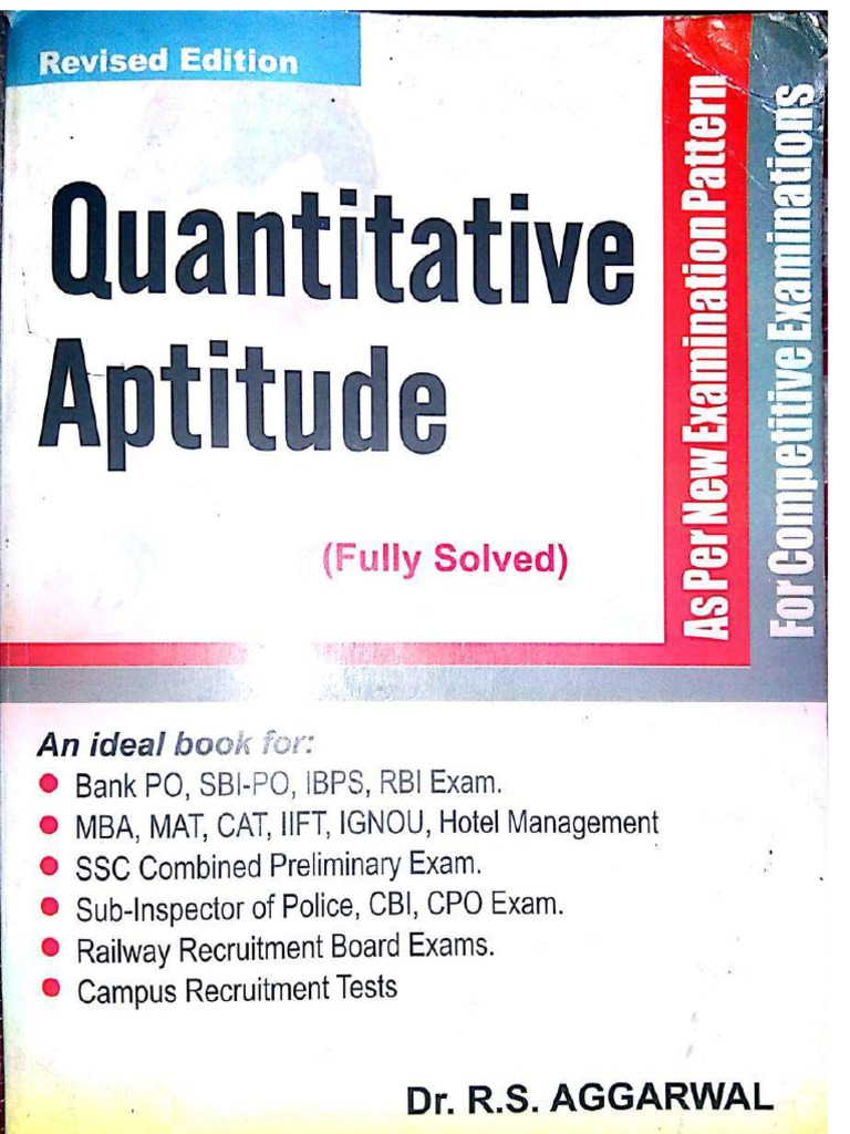RS Aggarwal Quantative Aptitude | PDF