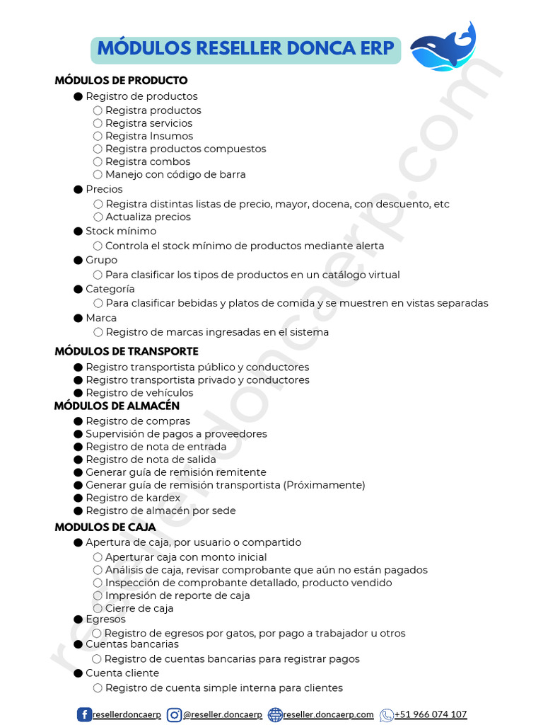 Módulos de Gestión para Reseller ERP | PDF | Planificación de recursos ...