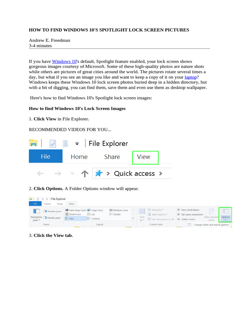 Save Windows 10 Spotlight Images | PDF