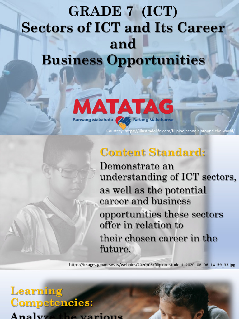ICT Sectors: Careers & Business for Grade 7 | PDF | Educational ...