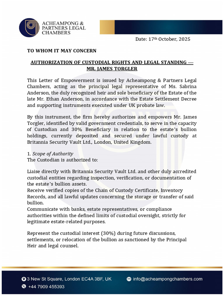 Authorization of Custodial Rights | PDF | Justice | Crime & Violence