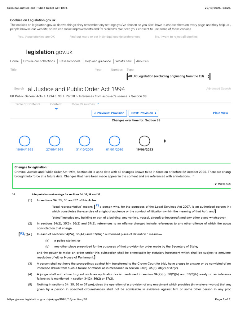 38 Justice and Public Order Act 1994 | PDF