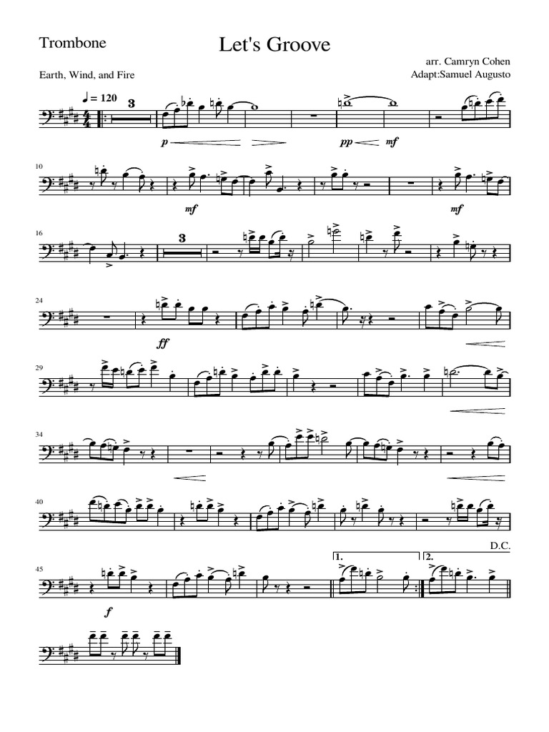 Let's Groove Quinteto-Trombone | PDF