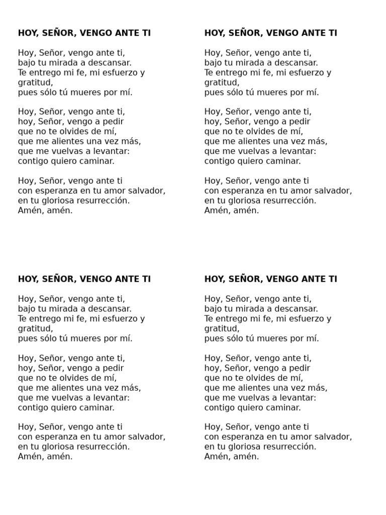 Hoy Señor Vengo Ante Ti | PDF