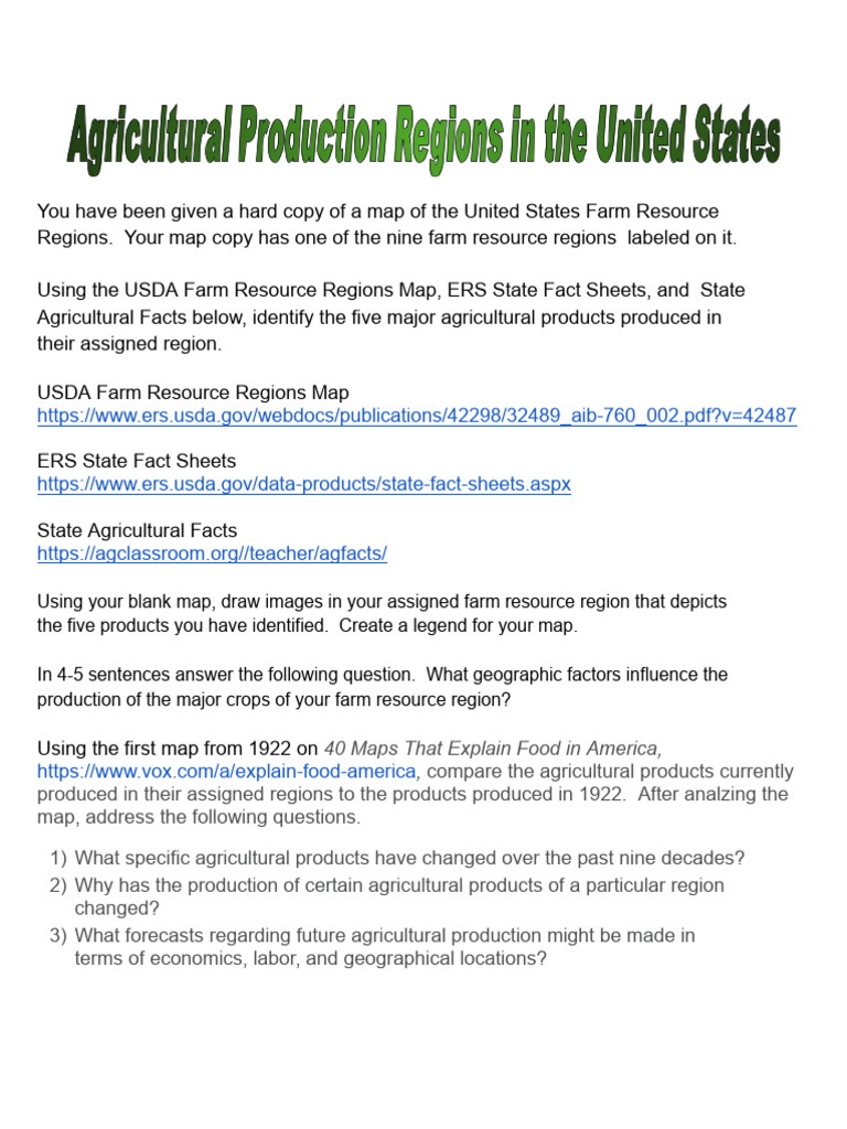 US Farm Resource Regions Overview | PDF