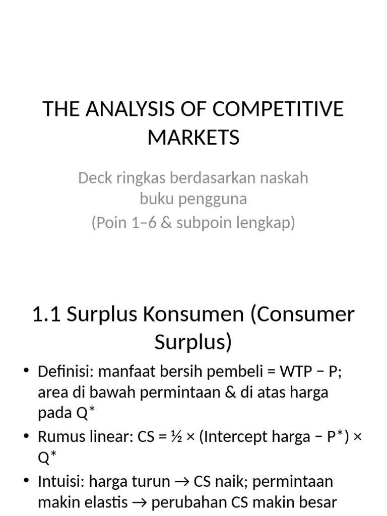 Competitive Markets Presentation 2 | PDF