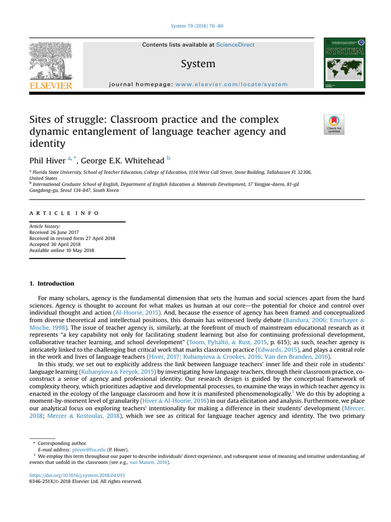 Sites of Struggle Classroom Practice and The Complex Dynamic Entan 2018 ...