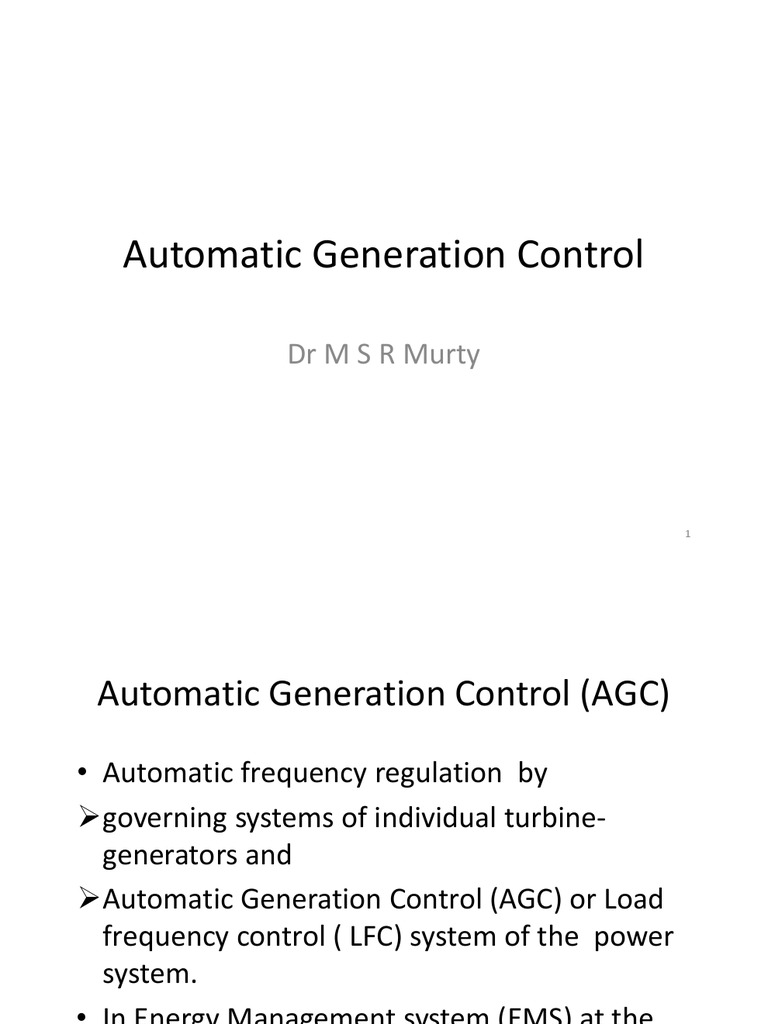 Automatic Generation Control | PDF | Turbine | Electric Generator