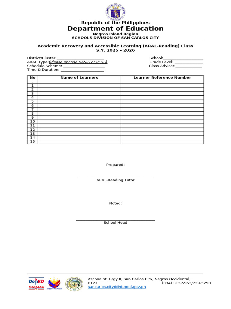 ARAL Tutorial Class | PDF