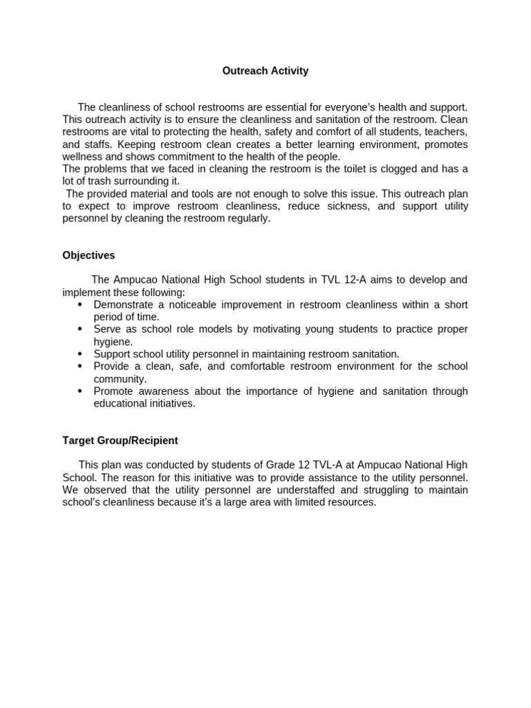 Outreach Activity Plan | PDF