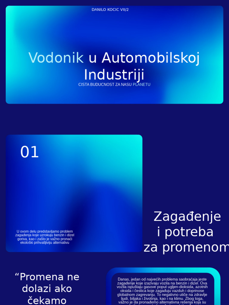 Vodonik U Automobilskoj Industriji - Danilo Kocic VII2 | PDF