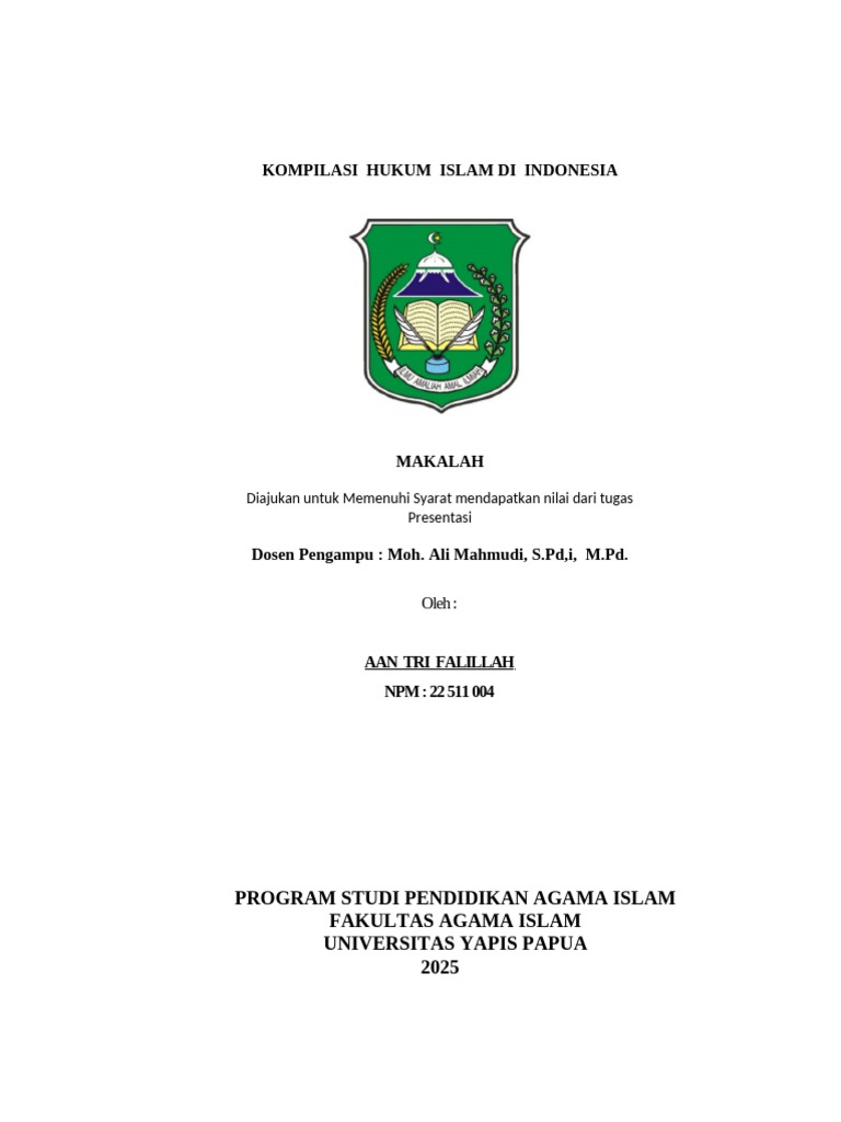 Mak Komhukum Islam | PDF