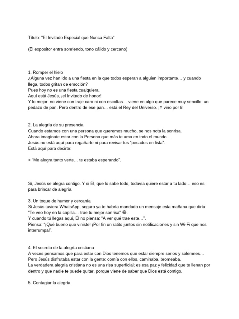 Título - El Invitado Especial Que Nunca Falta | PDF
