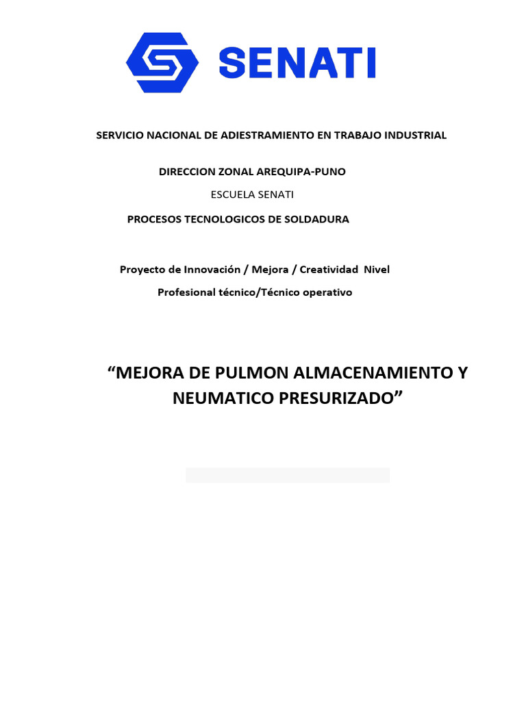 Mejora de Pulmón de Almacenamiento Neumático | PDF | Uso eficiente de ...