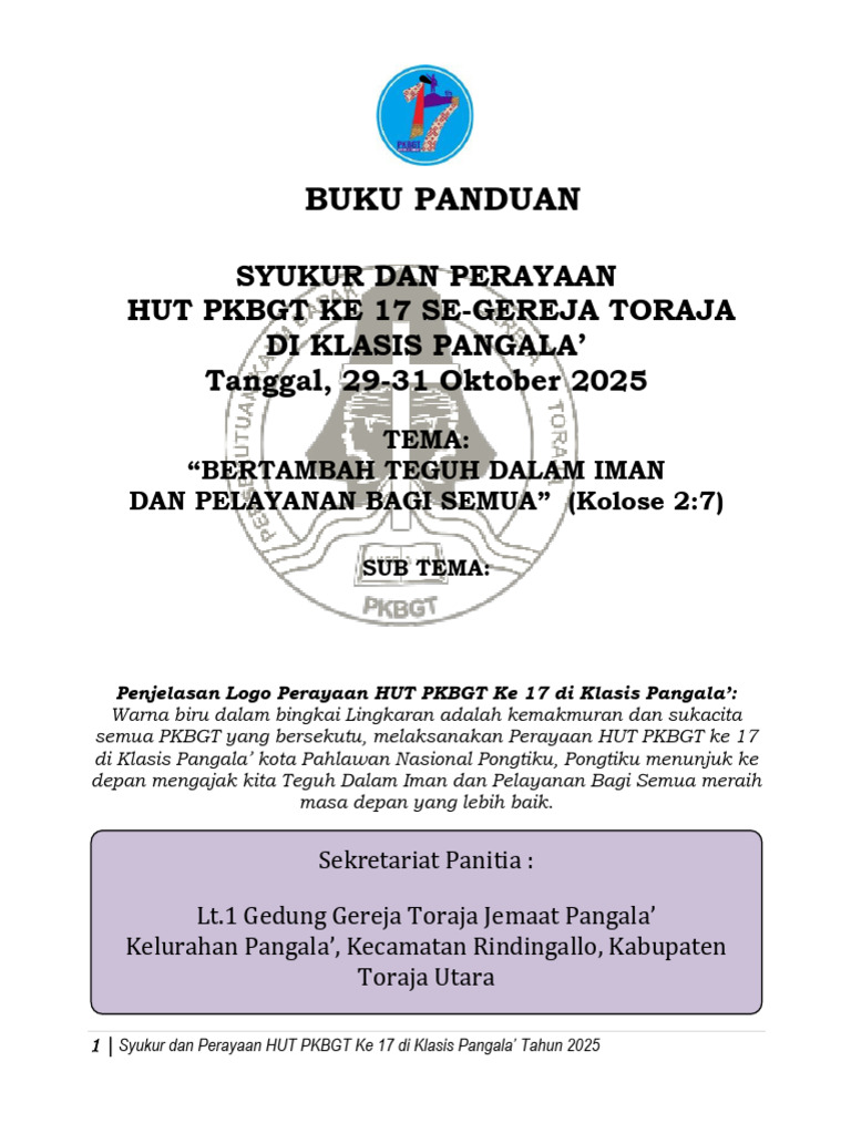 Perayaan HUT PKBGT Ke-17 2025 | PDF