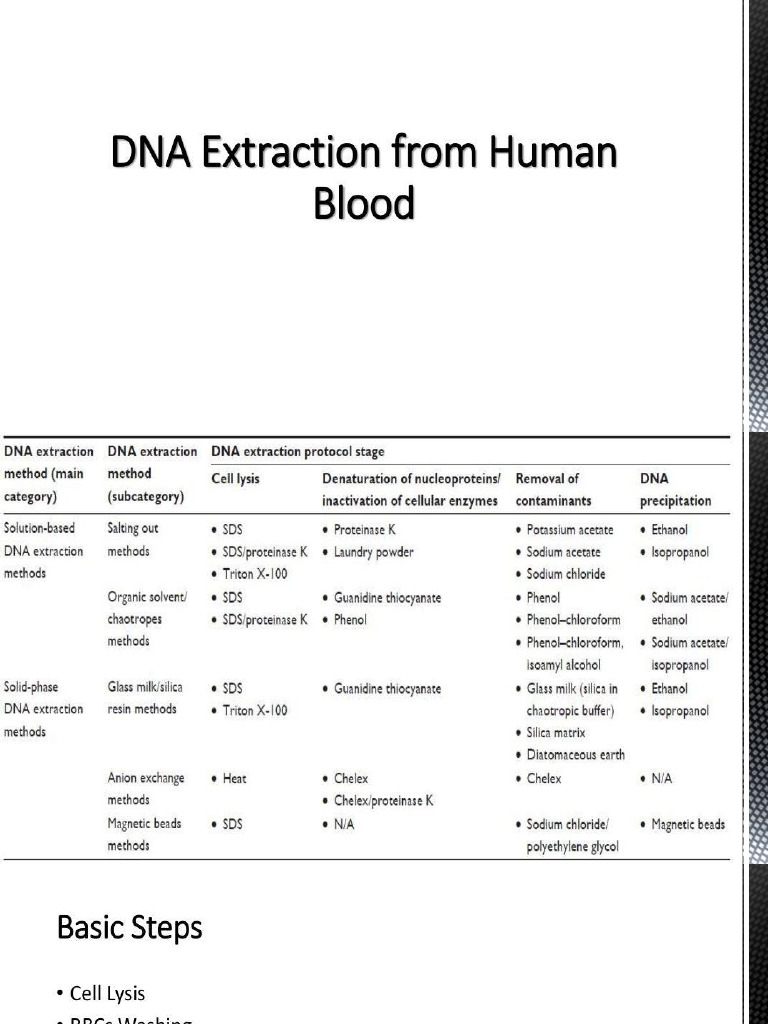 Dna Extraction From Human Blood | PDF