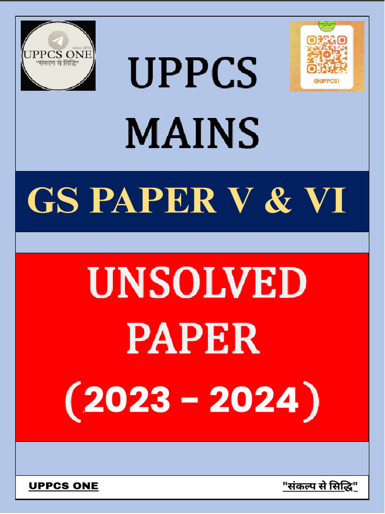 Gs Paper V & Vi: Uppcs One | PDF