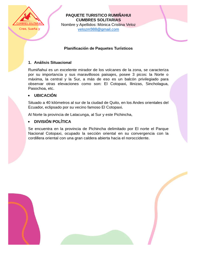 Atractivo Turistico Rumiñahui | PDF