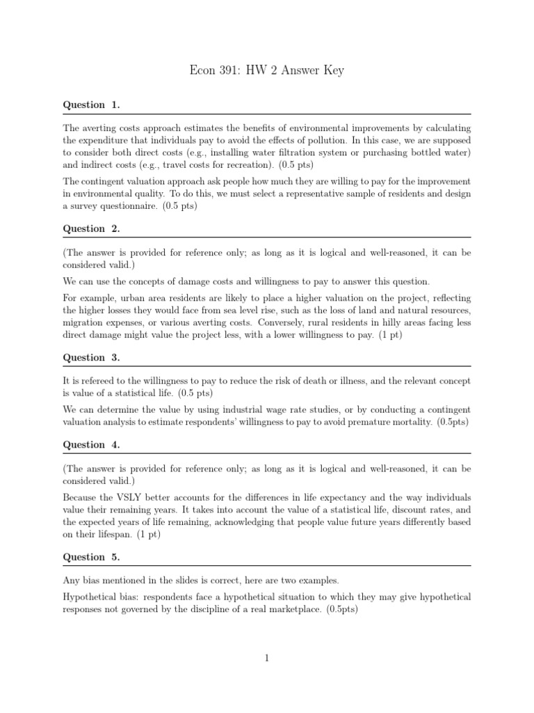 Econ 391 HW 2 Answer Key | PDF | Economies | Economics