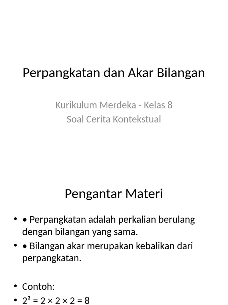 Perpangkatan_Akar_Kelas8 | PDF