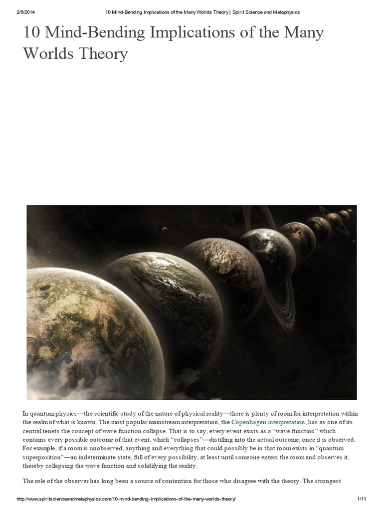 10 Mind-Bending Implications of The Many Worlds Theory - Spirit Science ...