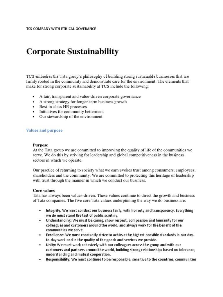 Tcs Company With Ethical Goverance | PDF | Board Of Directors ...