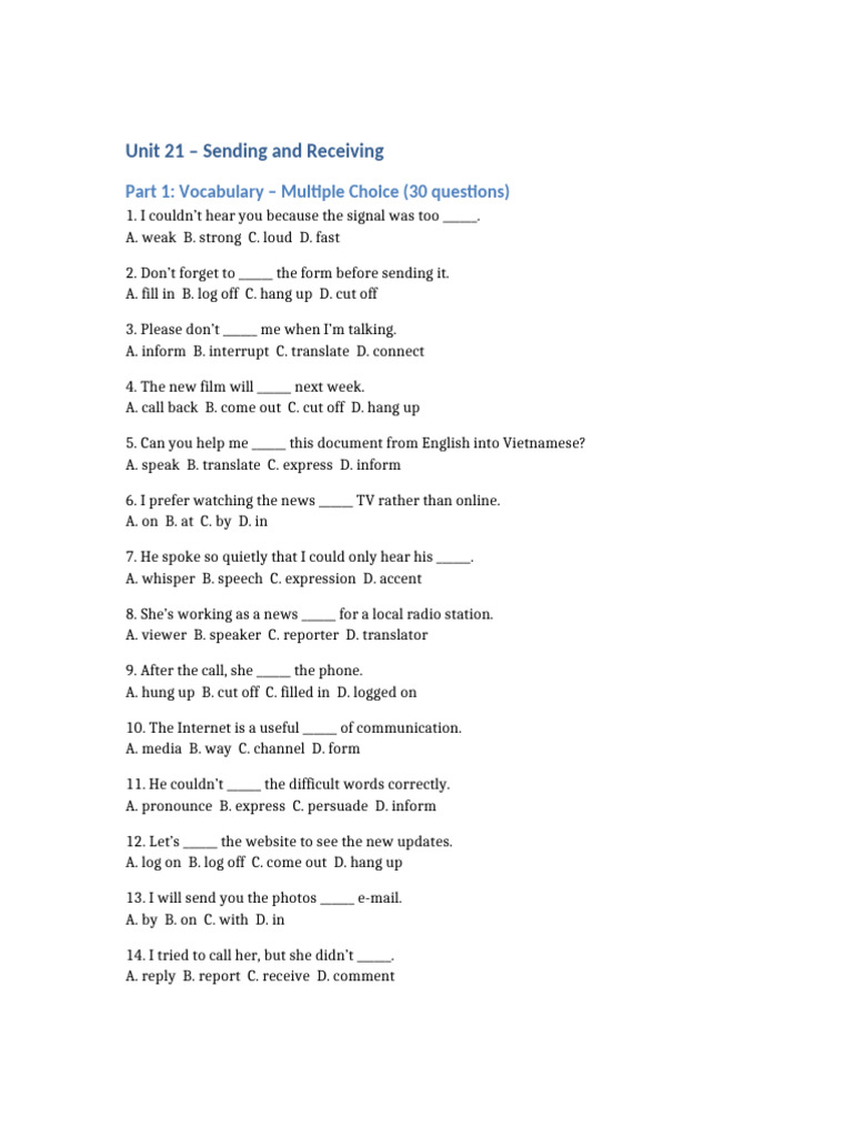 Vocabulary for Communication Skills | PDF | Human Communication ...