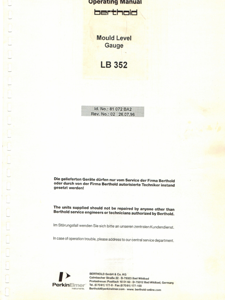 Berthold Lb352 | PDF