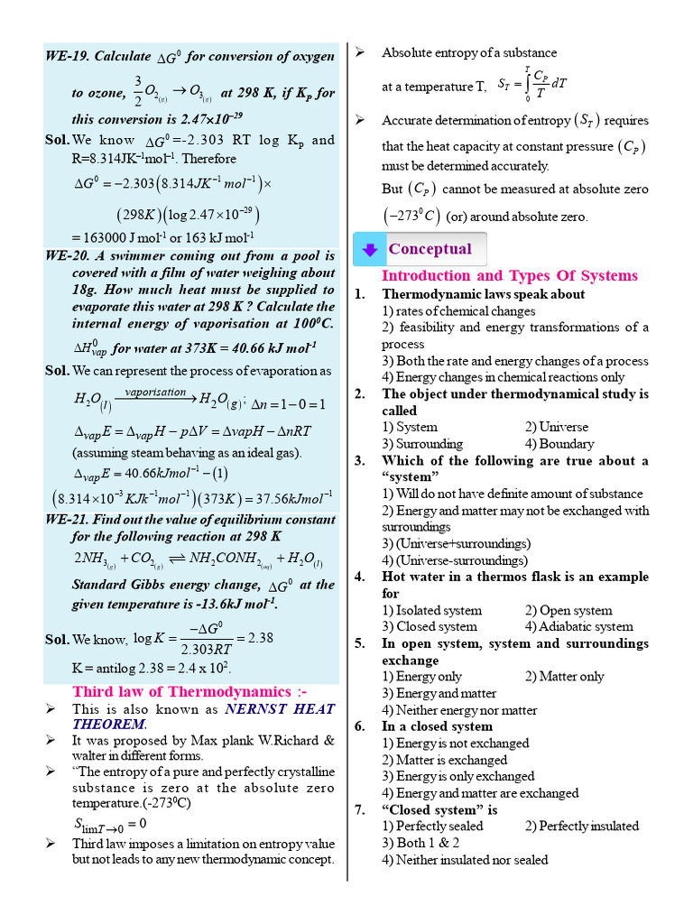 Thermodynamics Concepts and Calculations | PDF | Entropy | Gibbs Free ...