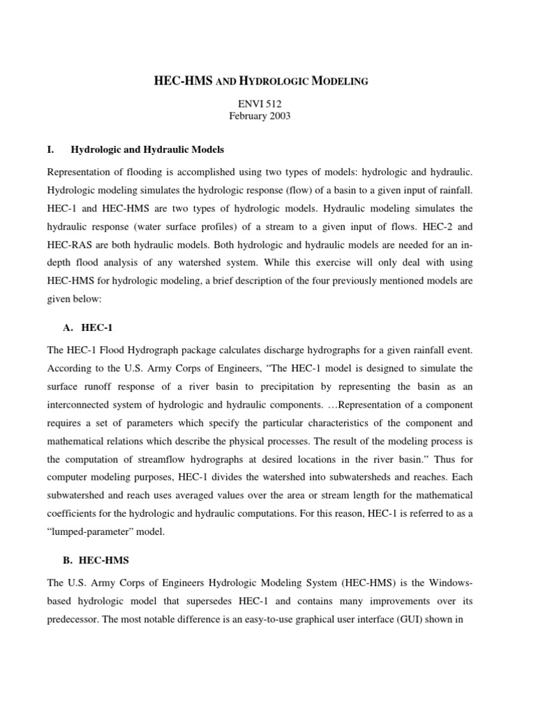 HEC-HMS Tutorial Rice Univ-1 | PDF | Computer Simulation | Drainage Basin