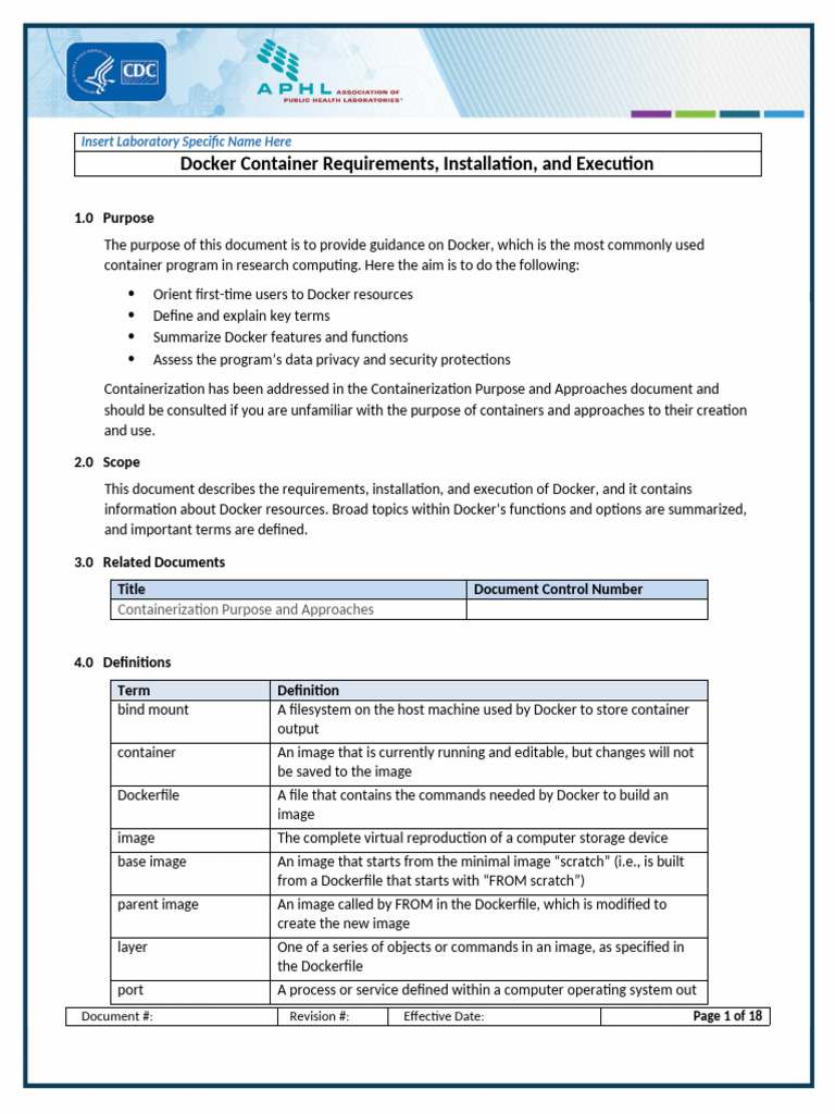 Docker Container Requirements Installation Execution | PDF | Computer ...