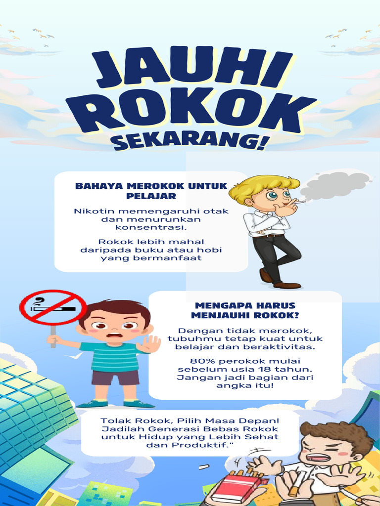 Jauhi Rokok Bagi Pelajar Infografis | PDF