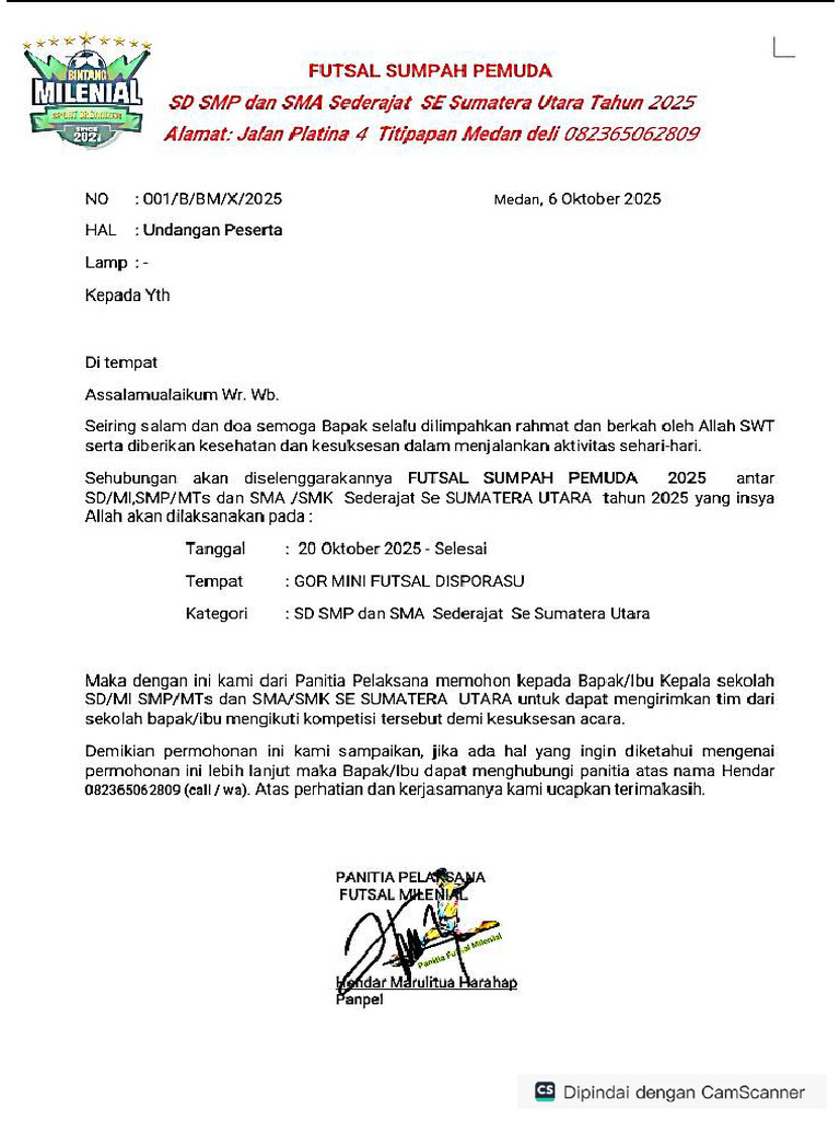 Formulir Futsal Soempah Pemuda 2025 | PDF